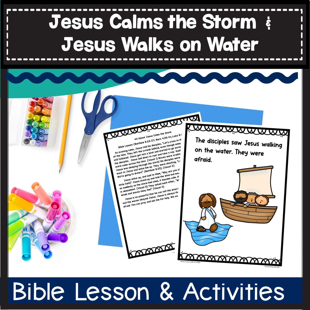 Jesus Calms the Storm Jesus Walks on Water Preschool Bible Lesson for ...