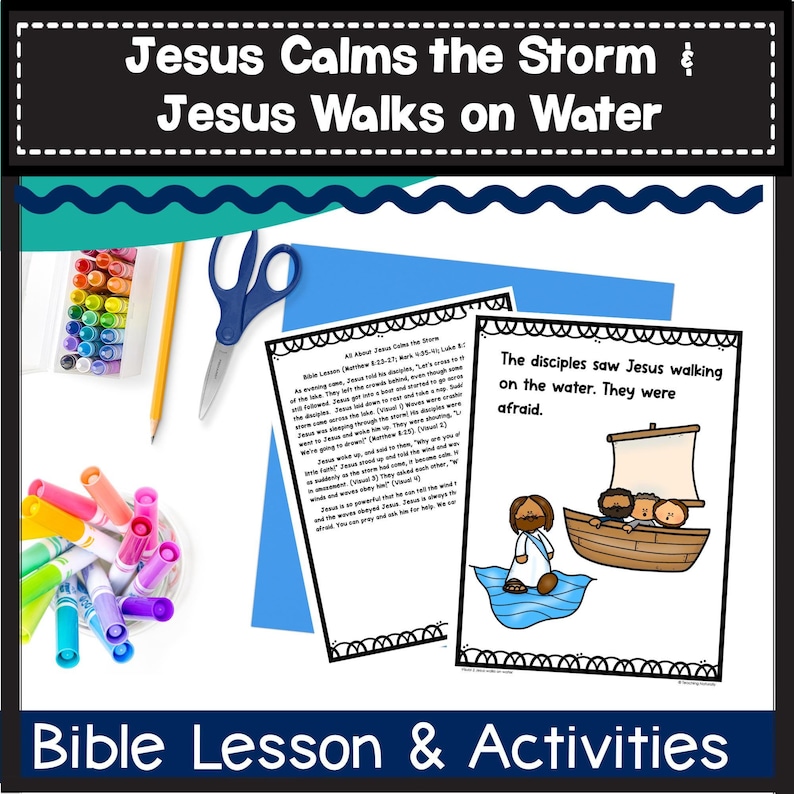 Jesus Calms the Storm Jesus Walks on Water Preschool Bible Lesson for ...