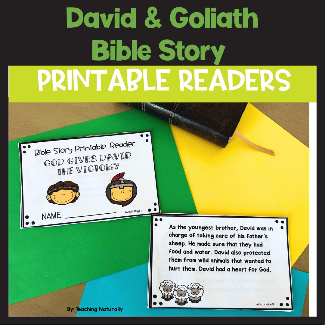 David and Goliath Printable Mini-book: Bible Story Activity (digital ...