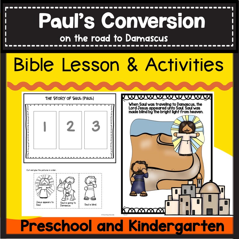 Saul's Conversion Bible Lesson: Acts 9 Activities (digital Download) - Etsy