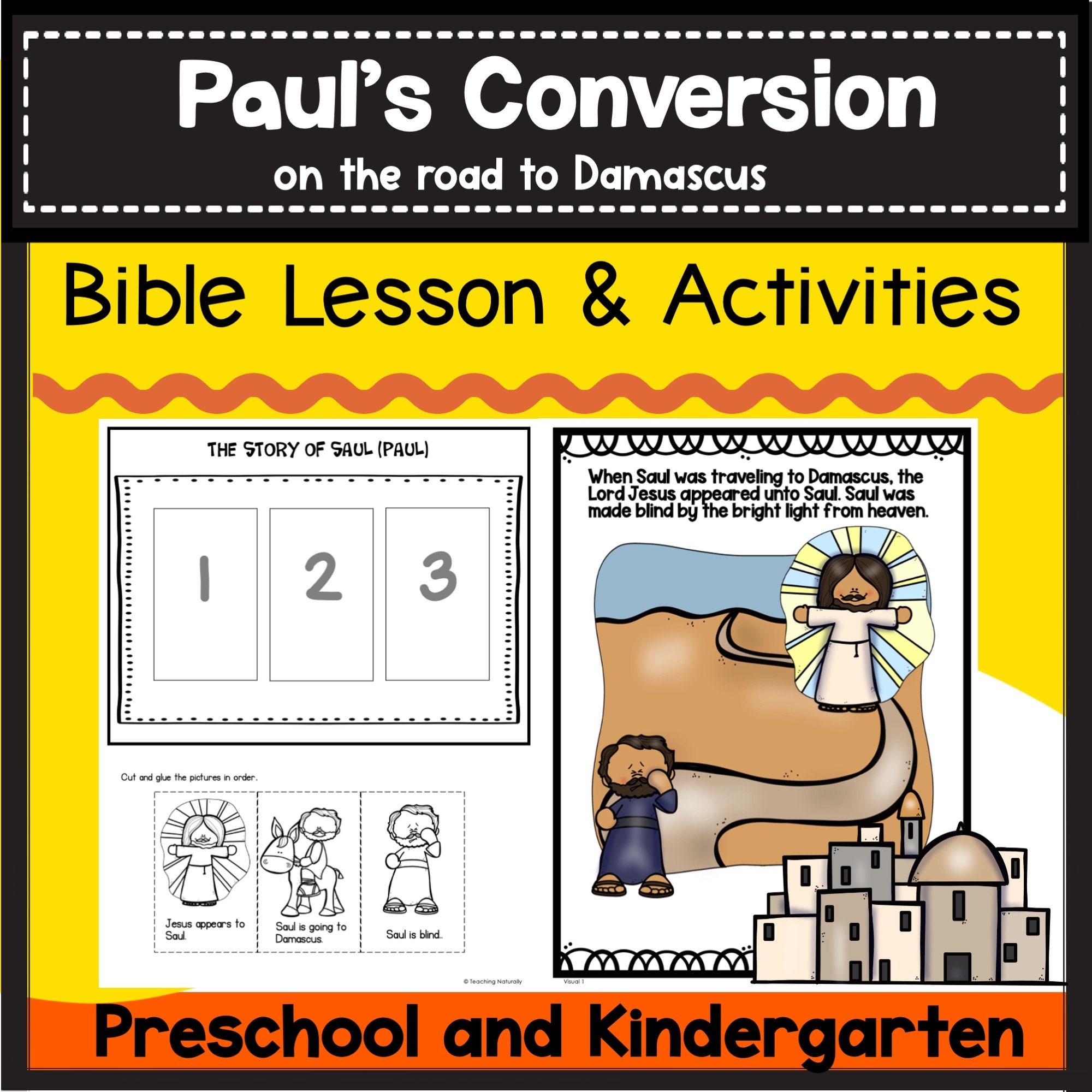 Saul's Conversion Bible Lesson: Acts 9 Activities (digital Download) - Etsy