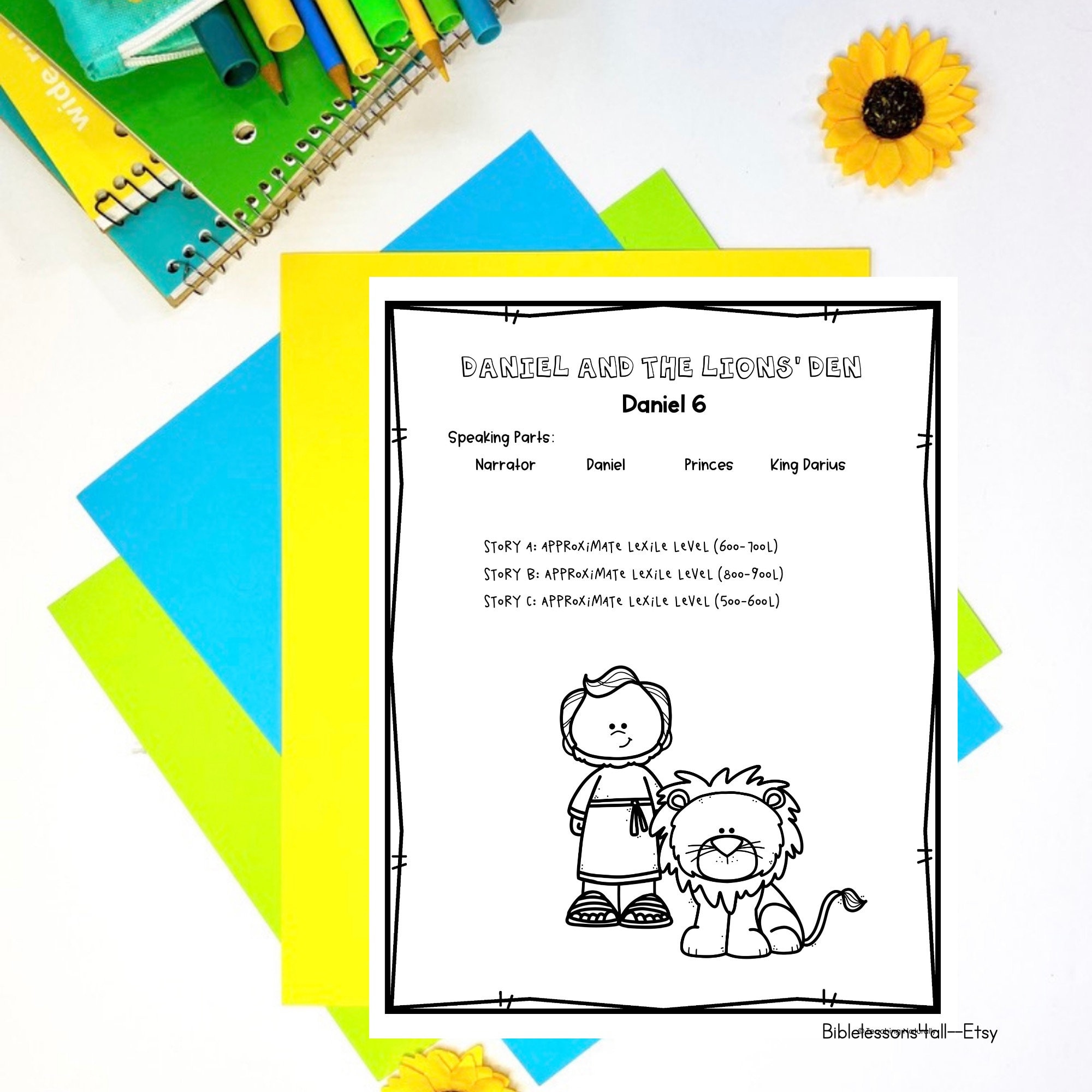 Daniel and the Lions' Den Bible Story Readers Theatre Script Sunday ...