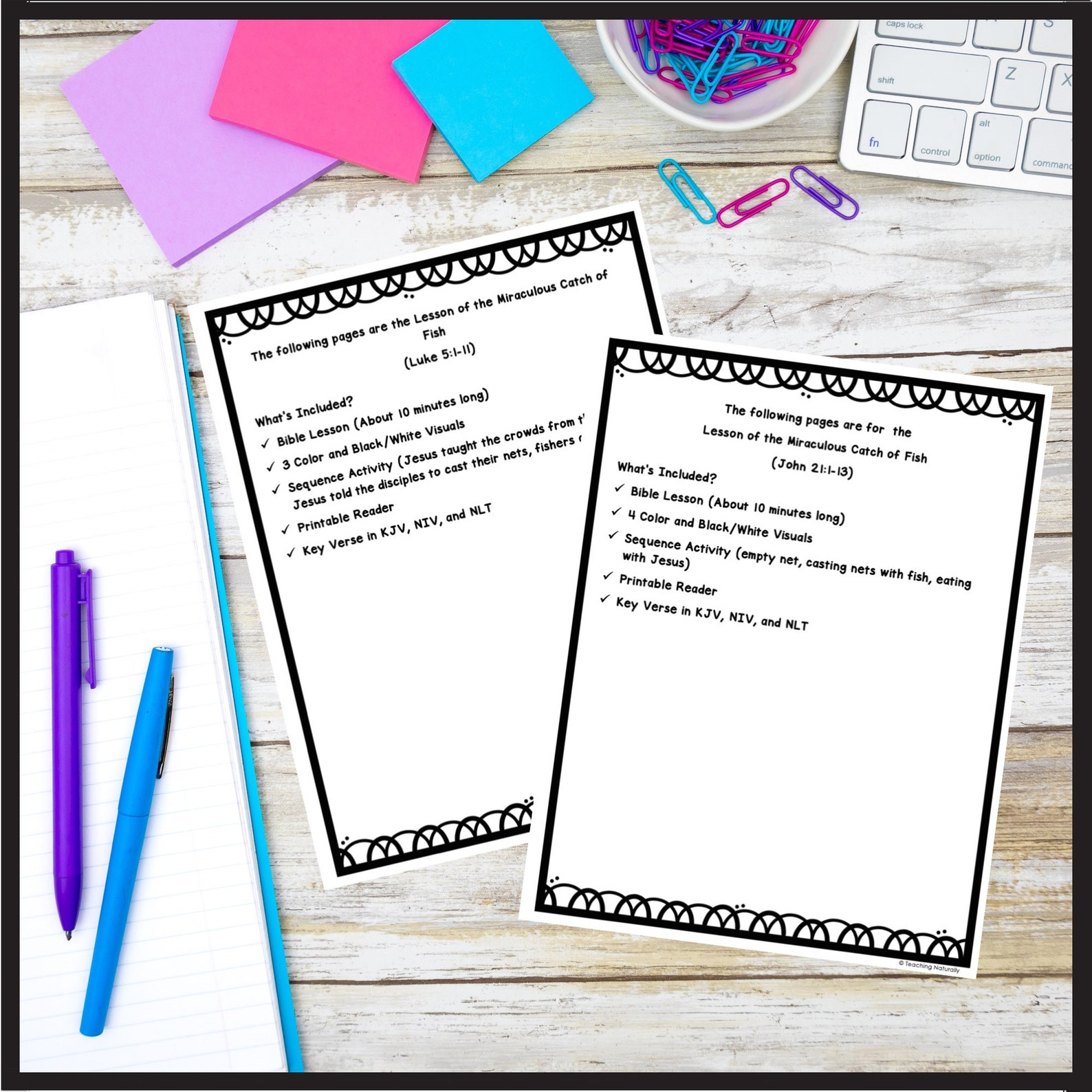 Miracle of Jesus Miraculous Catch of Fish Bible Lesson Plan Bible ...