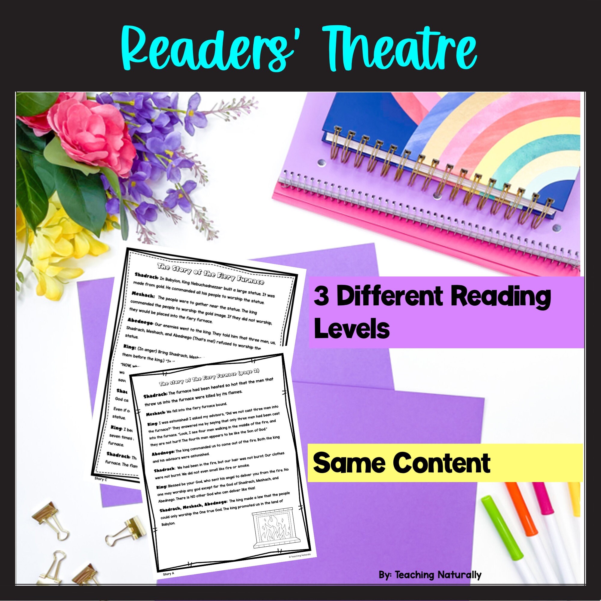 The Fiery Furnace Bible Story Readers Theater Kids Bible Lesson ...