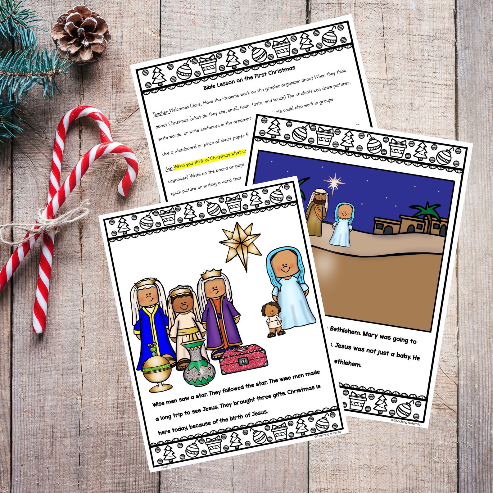 Christmas Bible Lesson and Mini-book Nativity Bible Story Sunday School ...