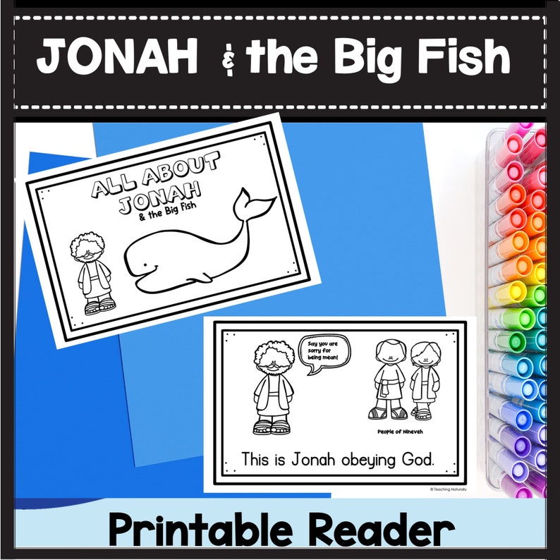 Lección bíblica de Jonás y el gran pez con actividades visuales para ...