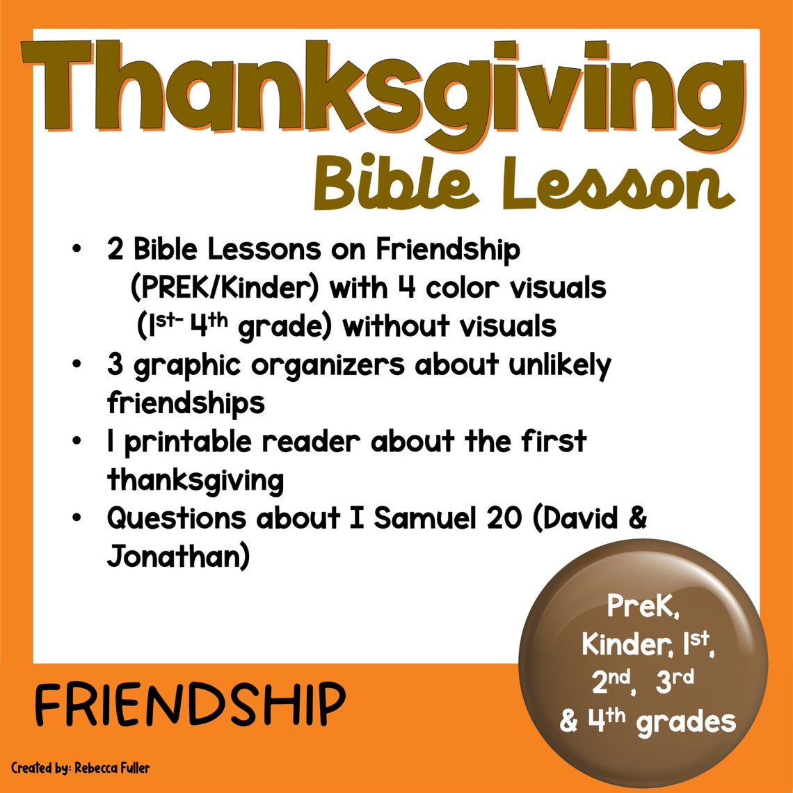 Thanksgiving Friendship Bible Lesson for Kids (printable) - Etsy