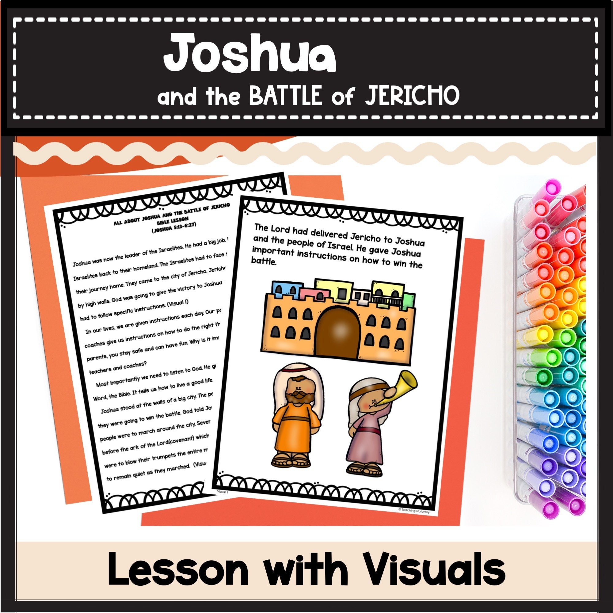 Joshua and the Battle of Jericho Bible Lesson: Printable Activities ...