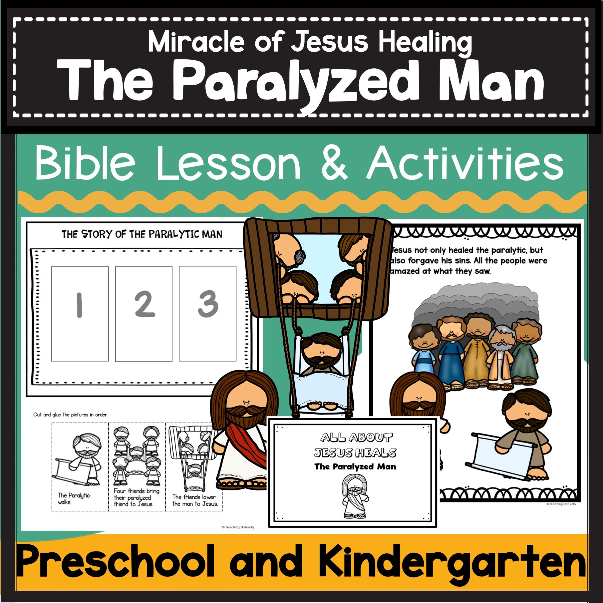 The Miracle of Jesus Healing the Paralyzed Man Bible Lesson Activities ...