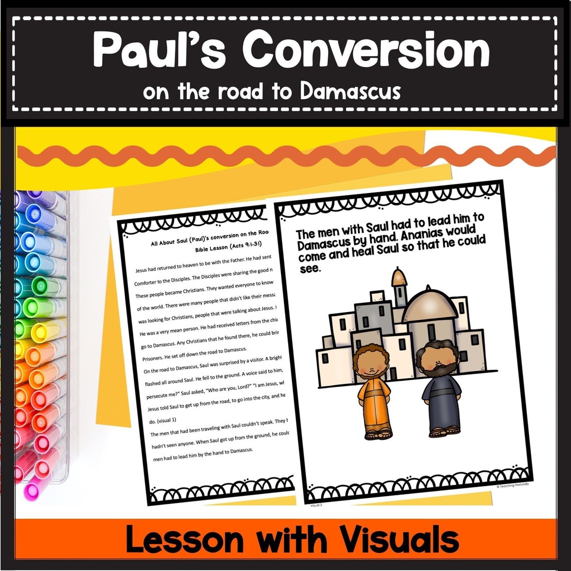 Saul's Conversion Bible Lesson: Acts 9 Activities (digital Download) - Etsy