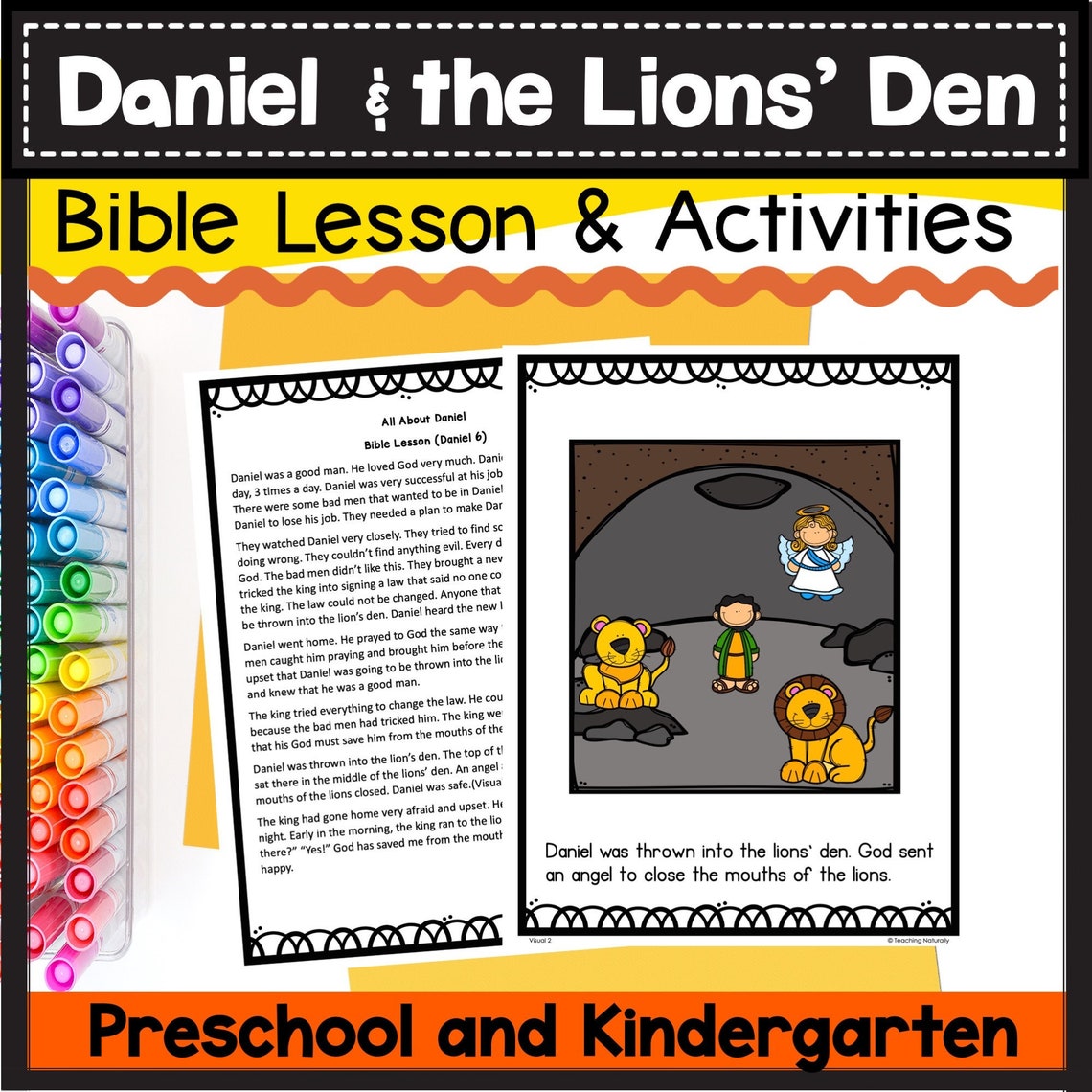 Daniel and the Lions Den Bible Lesson and Activities for Kids Printable ...