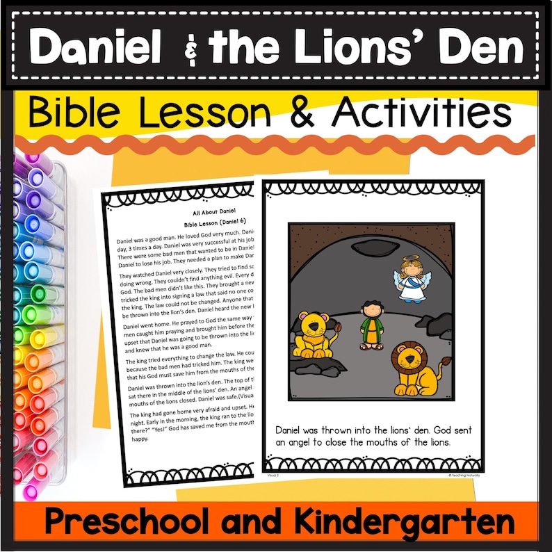 Daniel and the Lions' Den Bible Lesson & Activities (digital Download ...