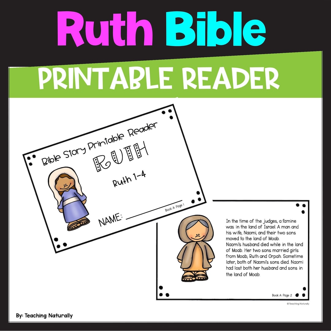 Ruth Bible Story Printable Booklet Bible Lesson for Kids Bible Craft ...
