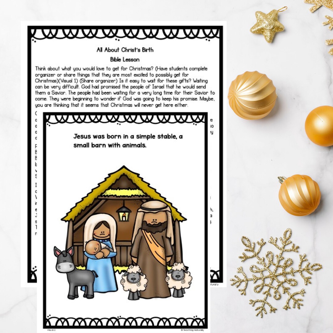 Christmas Bible Lesson Jesus Christ's Birth Preschool Kindergarten ...