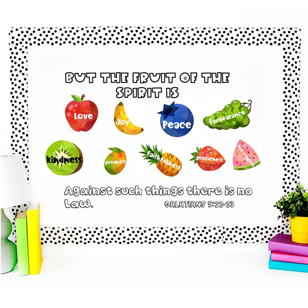 Fruit of the Spirit Bulletin Board Classroom Decor Printable Digital ...