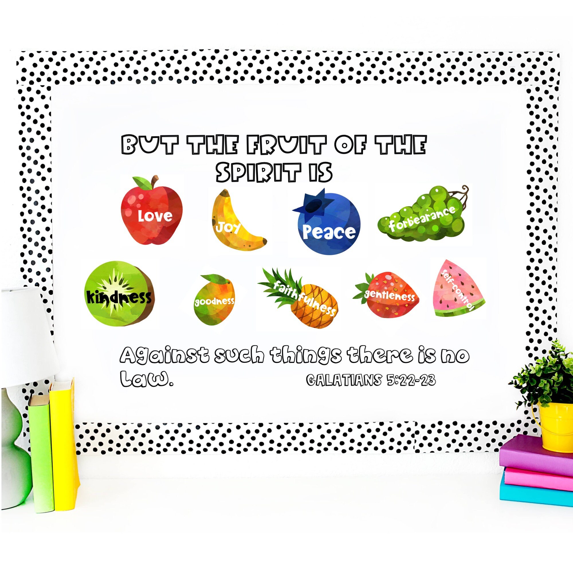 Fruit of the Spirit Bulletin Board Classroom Decor Printable Digital ...