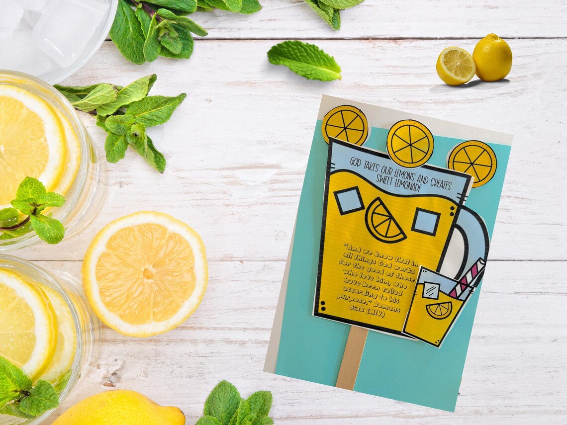 Kids Bible Craft Printable Summer Sunday School Bible Lesson Lemonade ...