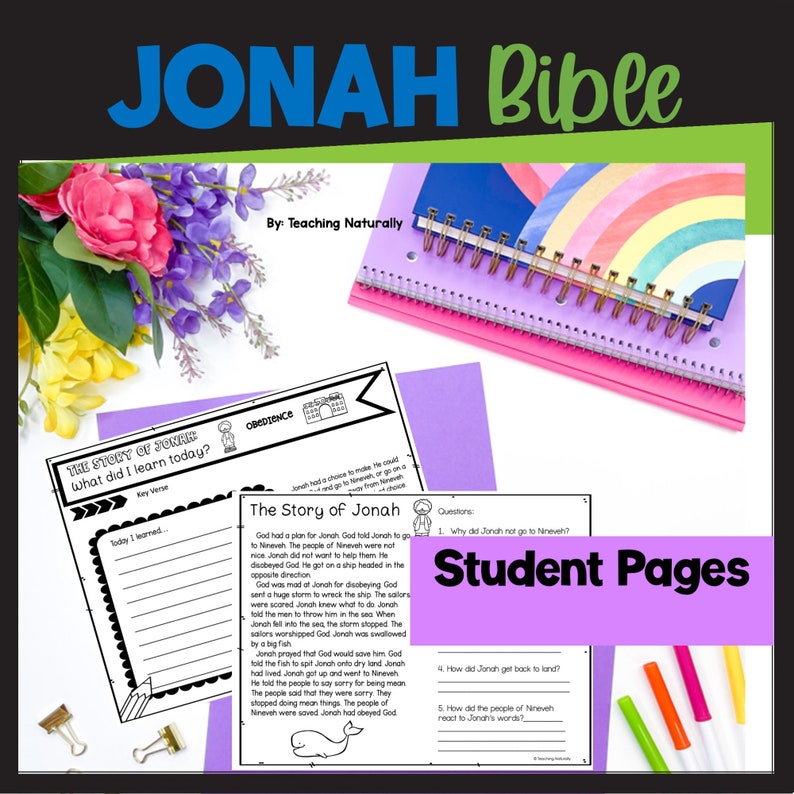Jonah and the Whale Bible Lesson: Activities & Visuals (digital ...