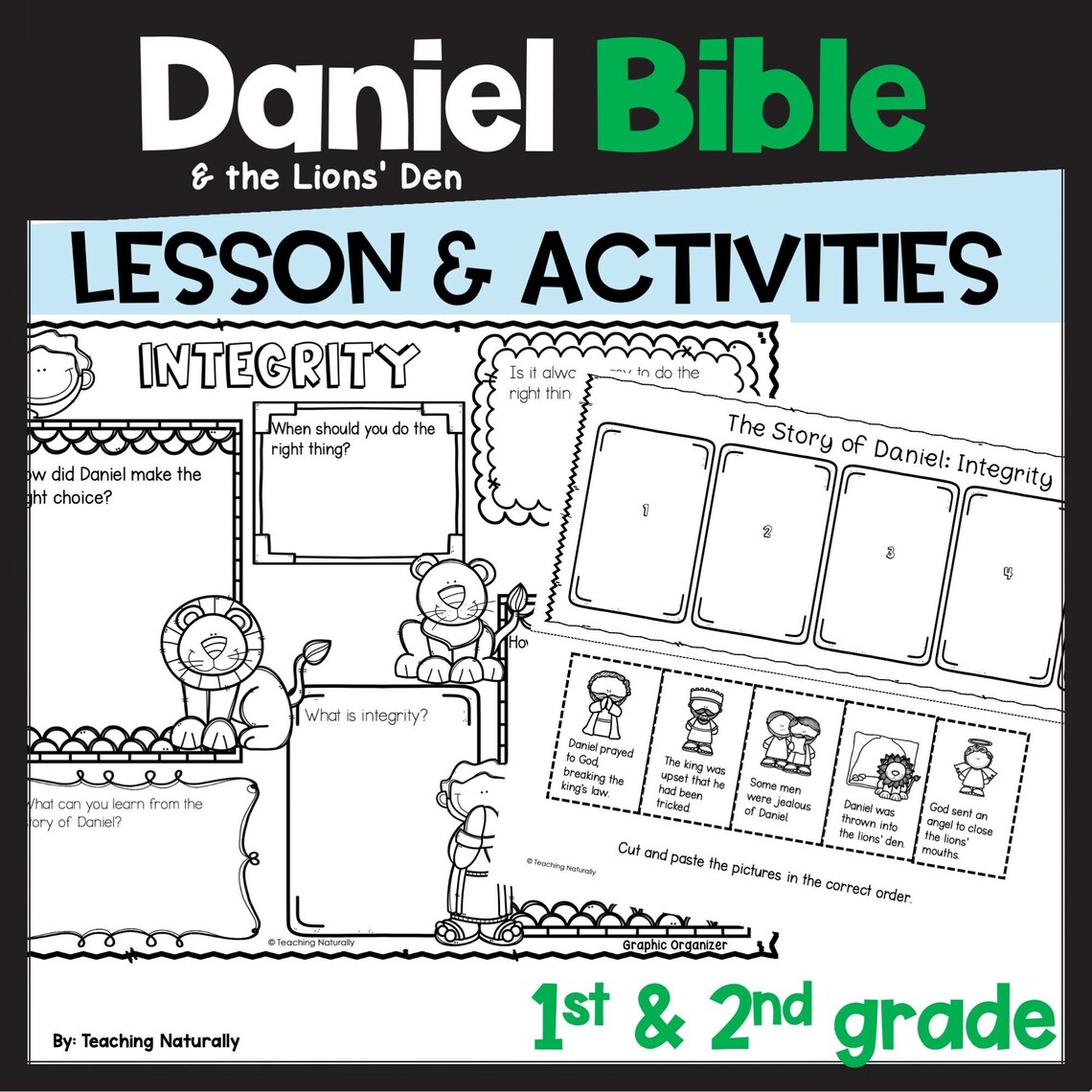 Daniel and the Lions Den Bible Lesson and Activities Kids Integrity ...