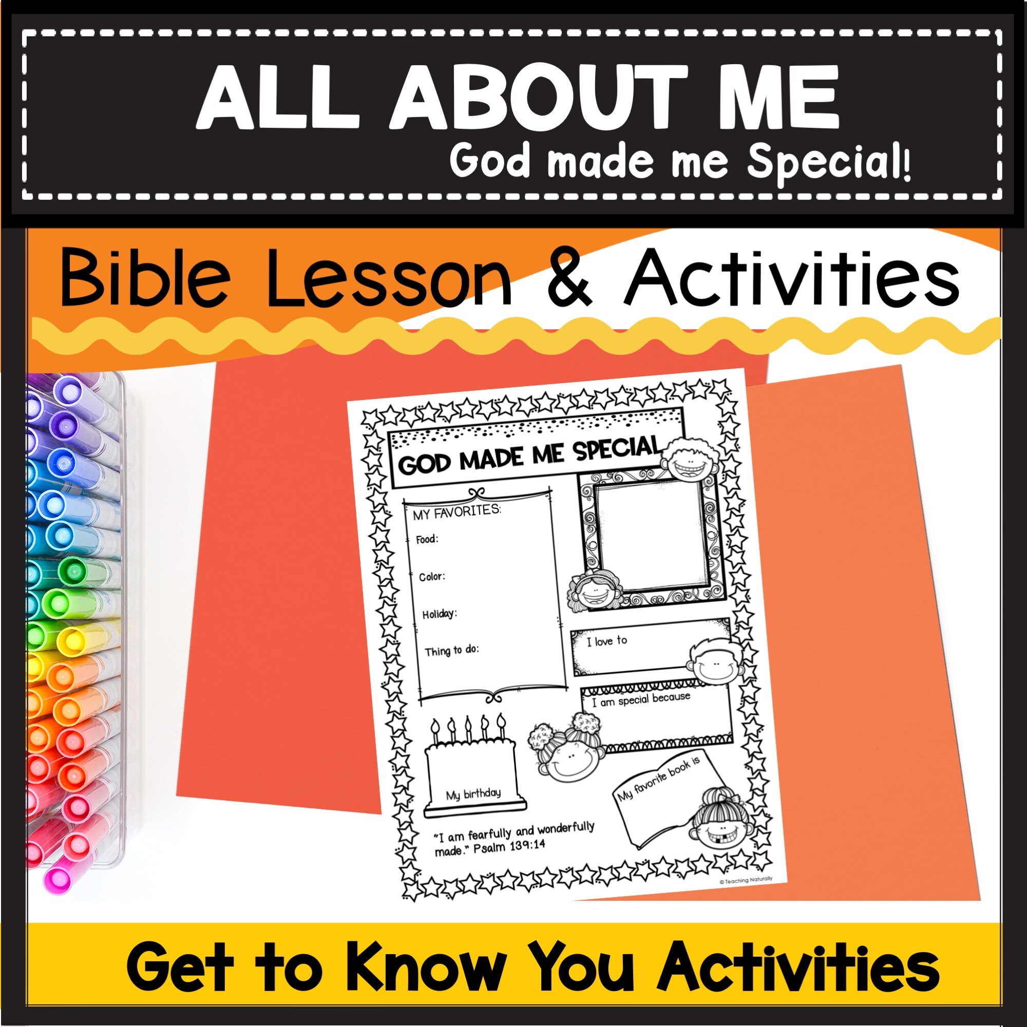 Back to School All About Me Get to Know You Printable Bible Lesson ...