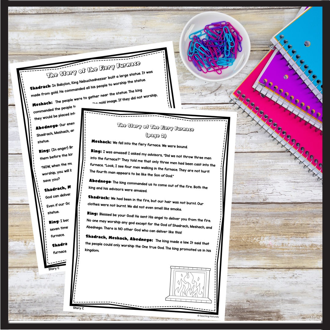 The Fiery Furnace Bible Story Readers Theater Kids Bible Lesson ...