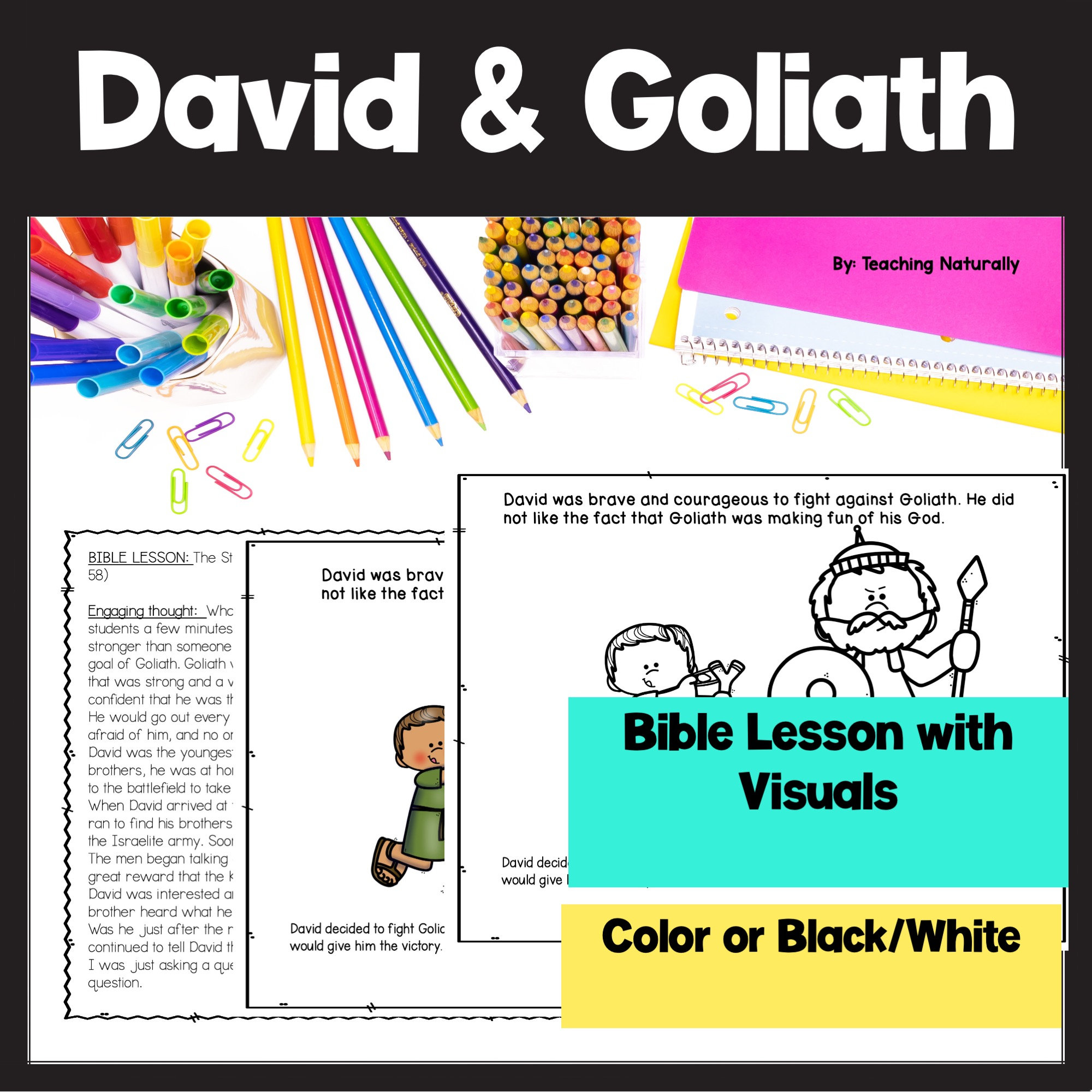 David and Goliath Bible Lesson for Kids Bible Lesson Plan Primary ...
