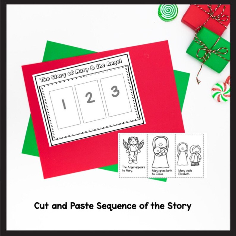 Mary and the Angel Christmas Bible Lesson: Mini-book & Coloring (PDF ...