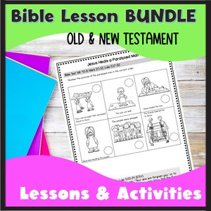 Old & New Testament Bible Lessons: Kids Activities Bundle (printable ...