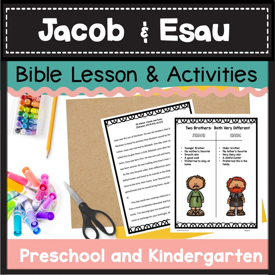 Jacob and Esau Bible Lesson & Activities: Printable Study (digital ...