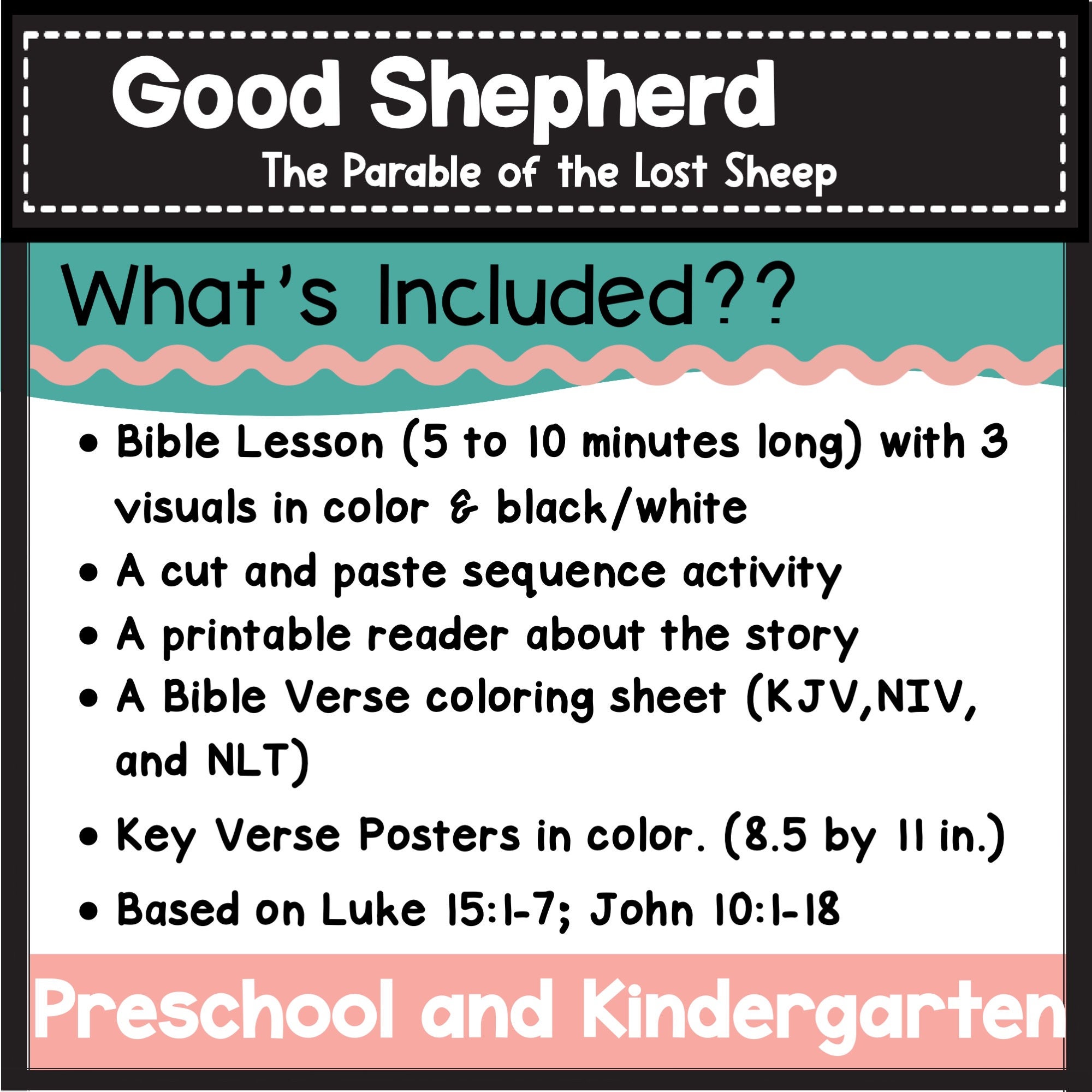 Good Shepherd Bible Lesson: Parable of the Lost Sheep Activities ...