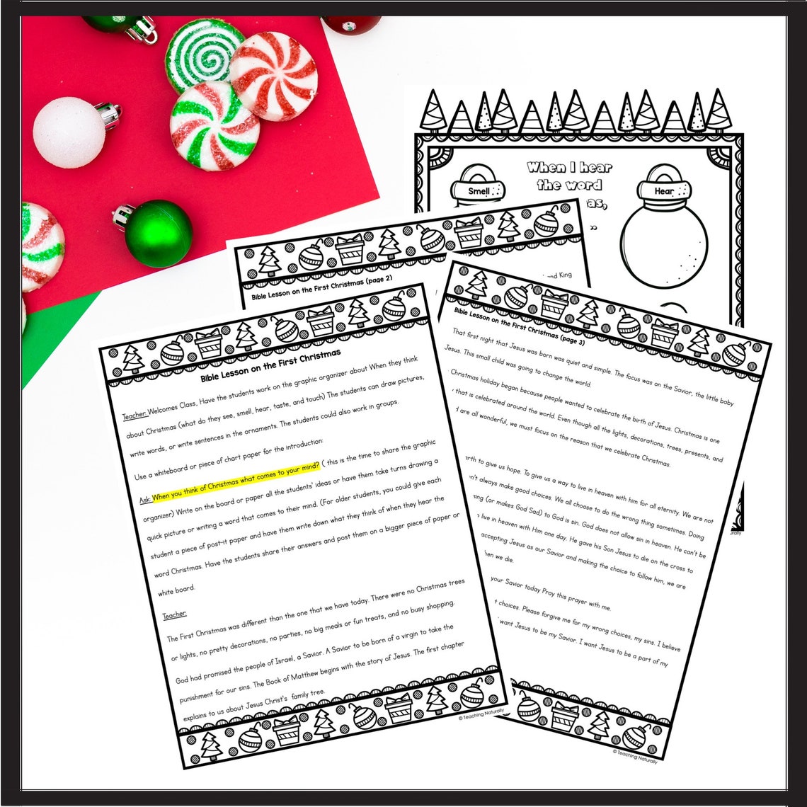 Christmas Nativity Bible Lesson & Mini-book (printable PDF) - Etsy