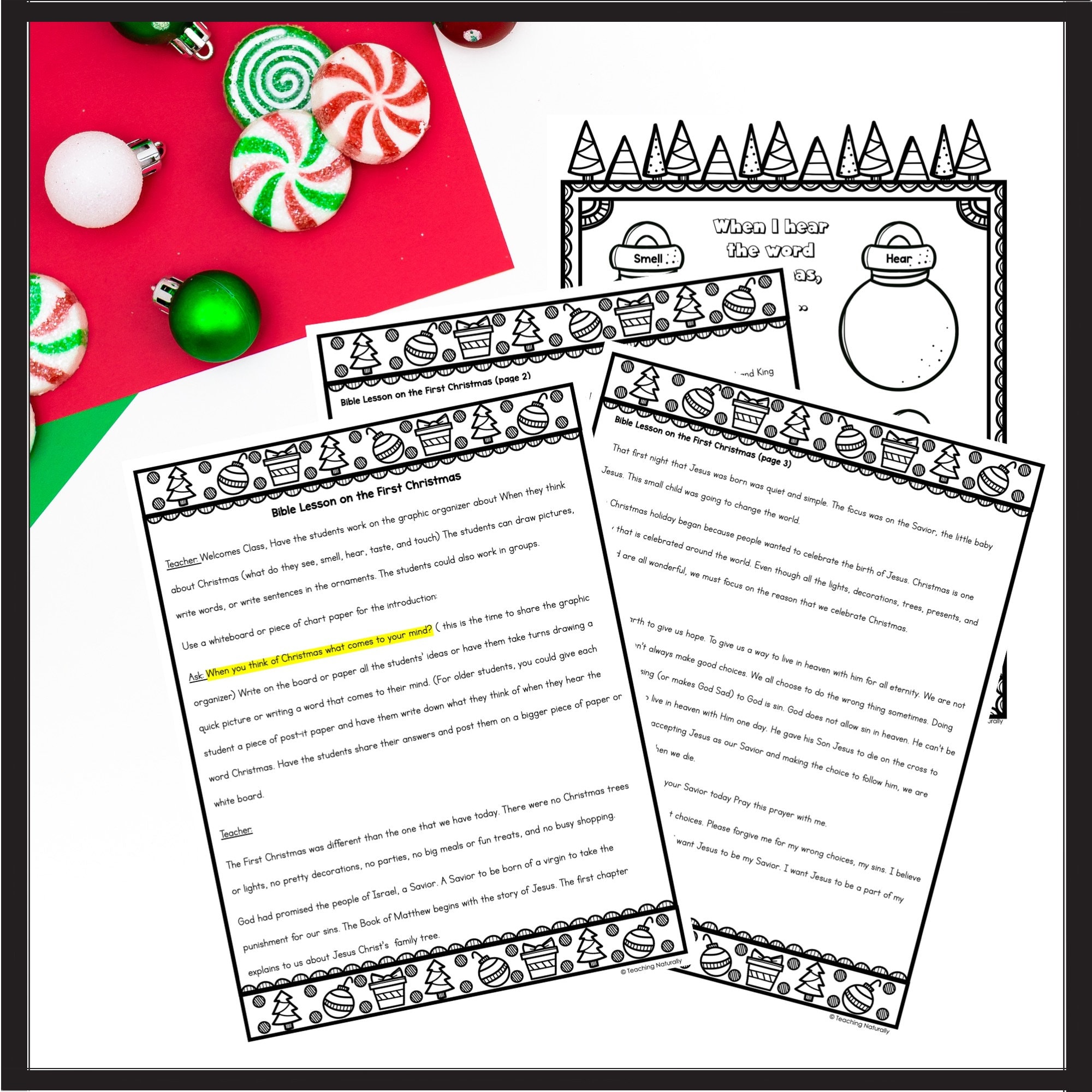 Christmas Bible Lesson and Mini-book Nativity Bible Story Sunday School ...