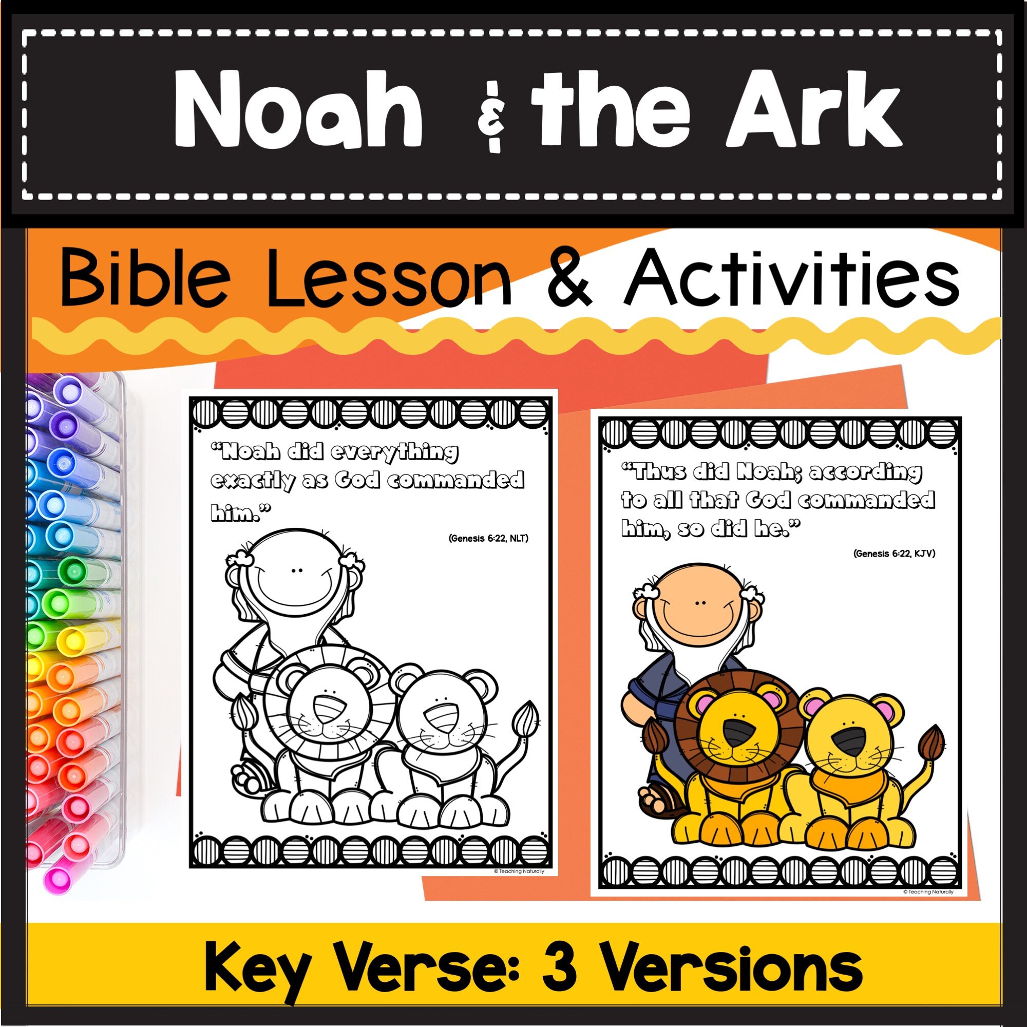 Noah's Ark Bible Lesson & Activities: Homeschool Sunday School (digital ...