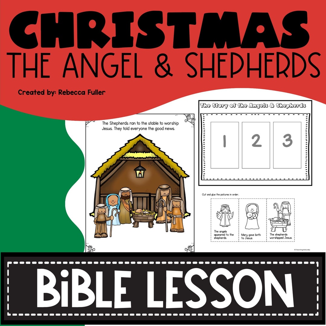 Christmas Bible Lesson: Angels and Shepherds, Sunday School (printable ...