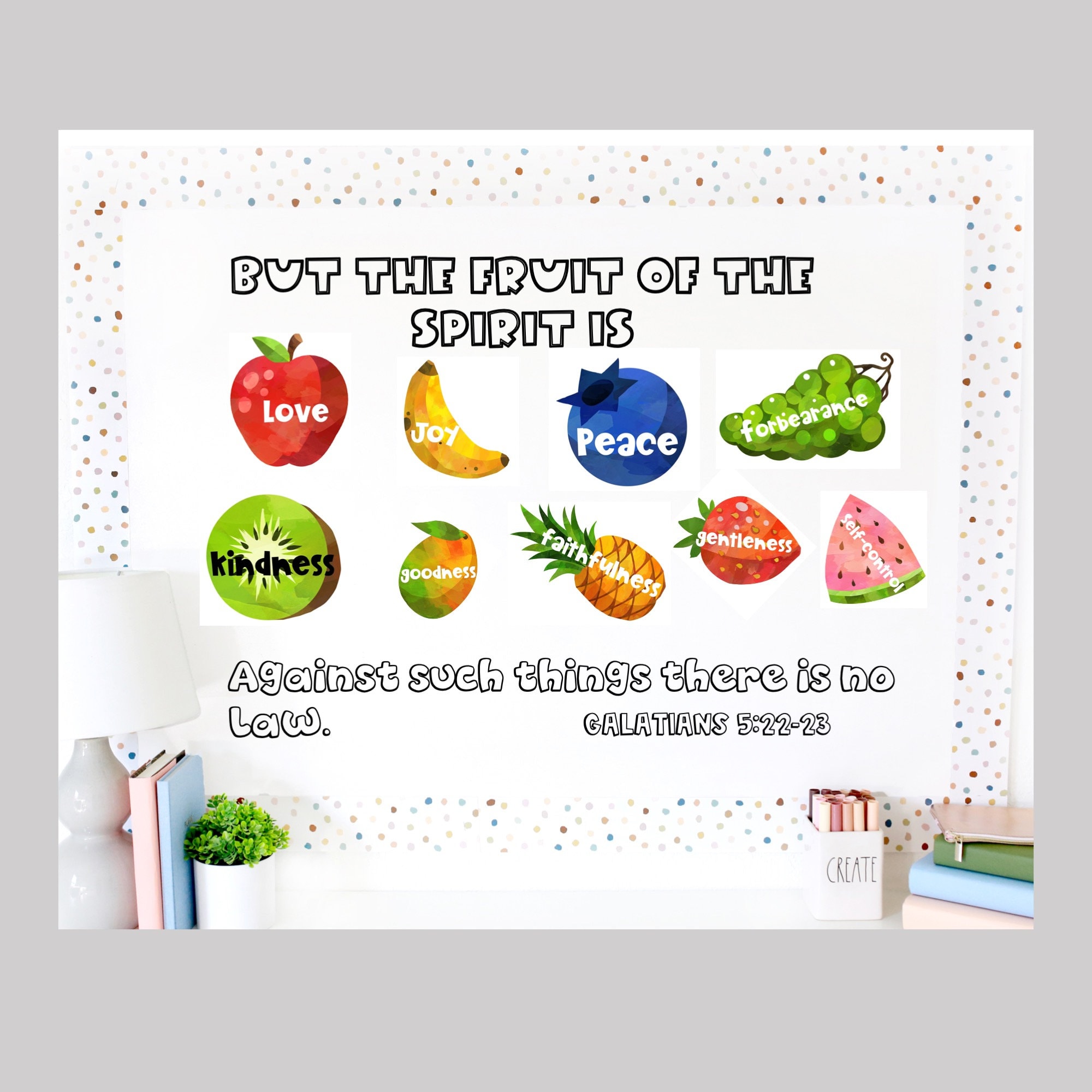 Fruit of the Spirit Bulletin Board Classroom Decor Printable Digital ...