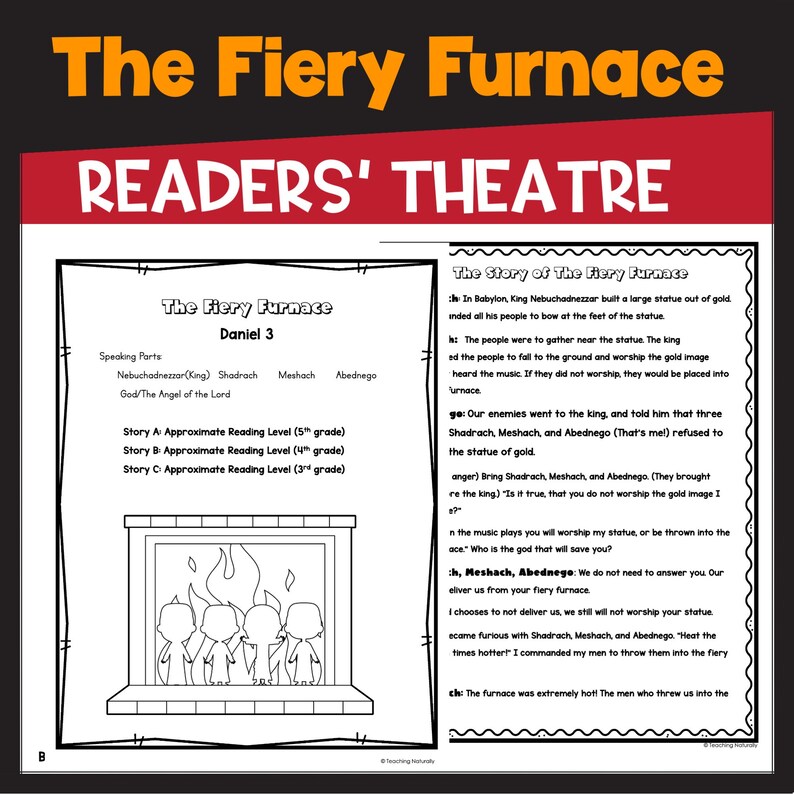 The Fiery Furnace Bible Story Readers Theater Kids Bible Lesson ...