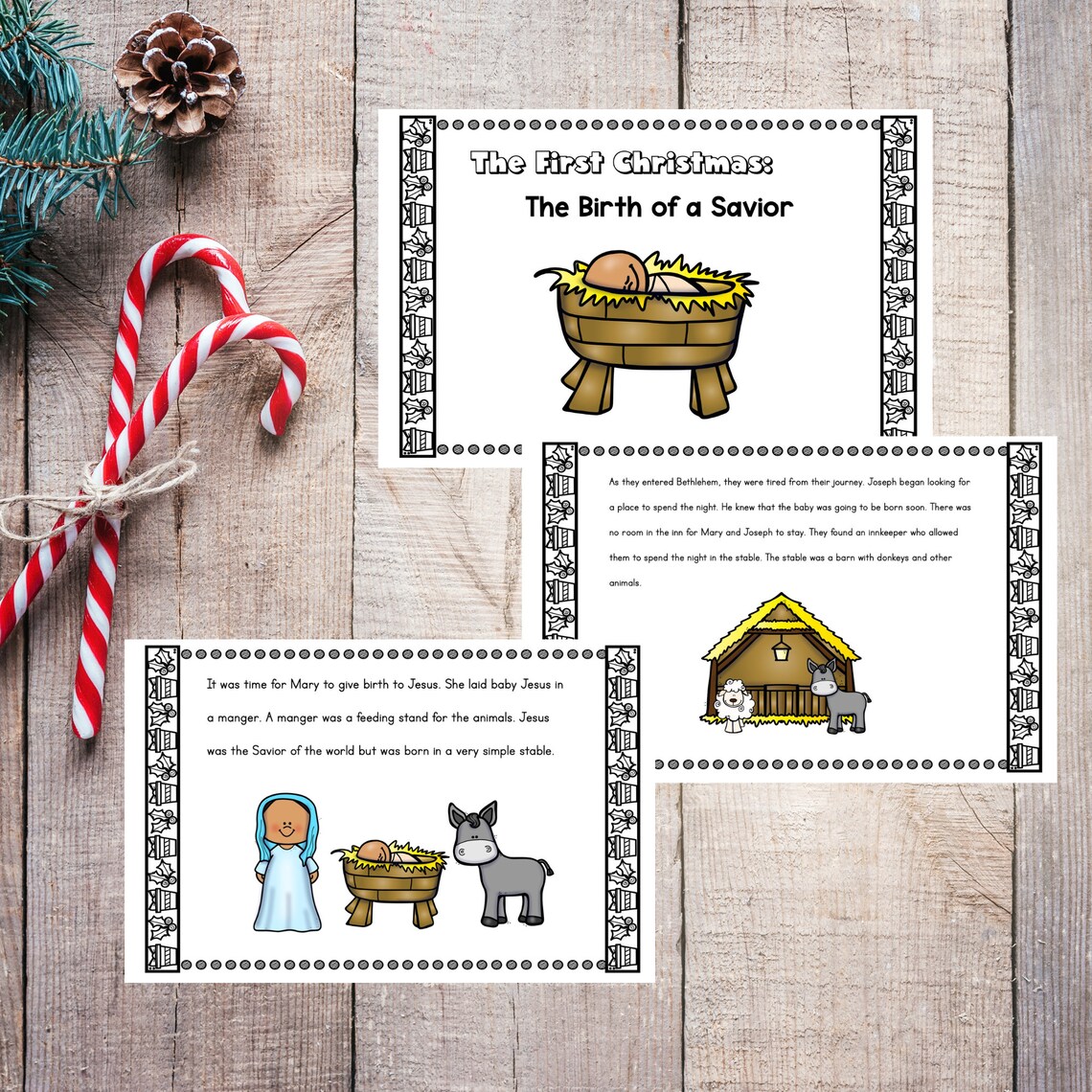 Christmas Bible Lesson and Mini-book Nativity Bible Story Sunday School ...