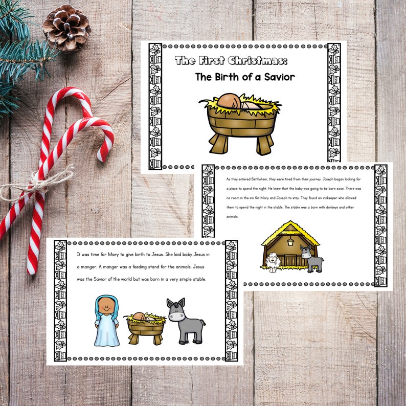 Christmas Bible Lesson and Mini-book Nativity Bible Story Sunday School ...