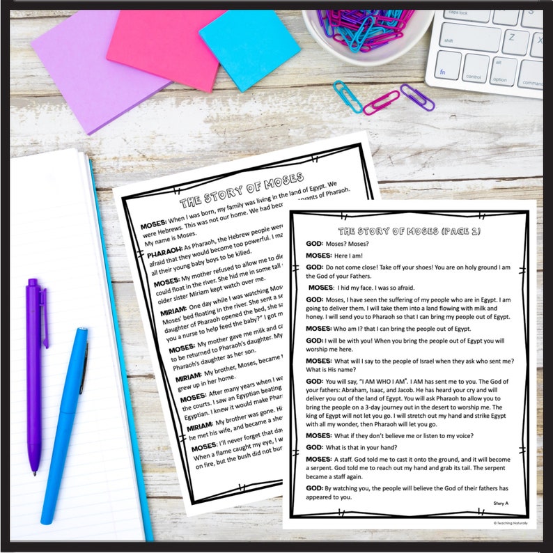 Moses Bible Story Readers Theater Script: Birth to Burning Bush ...