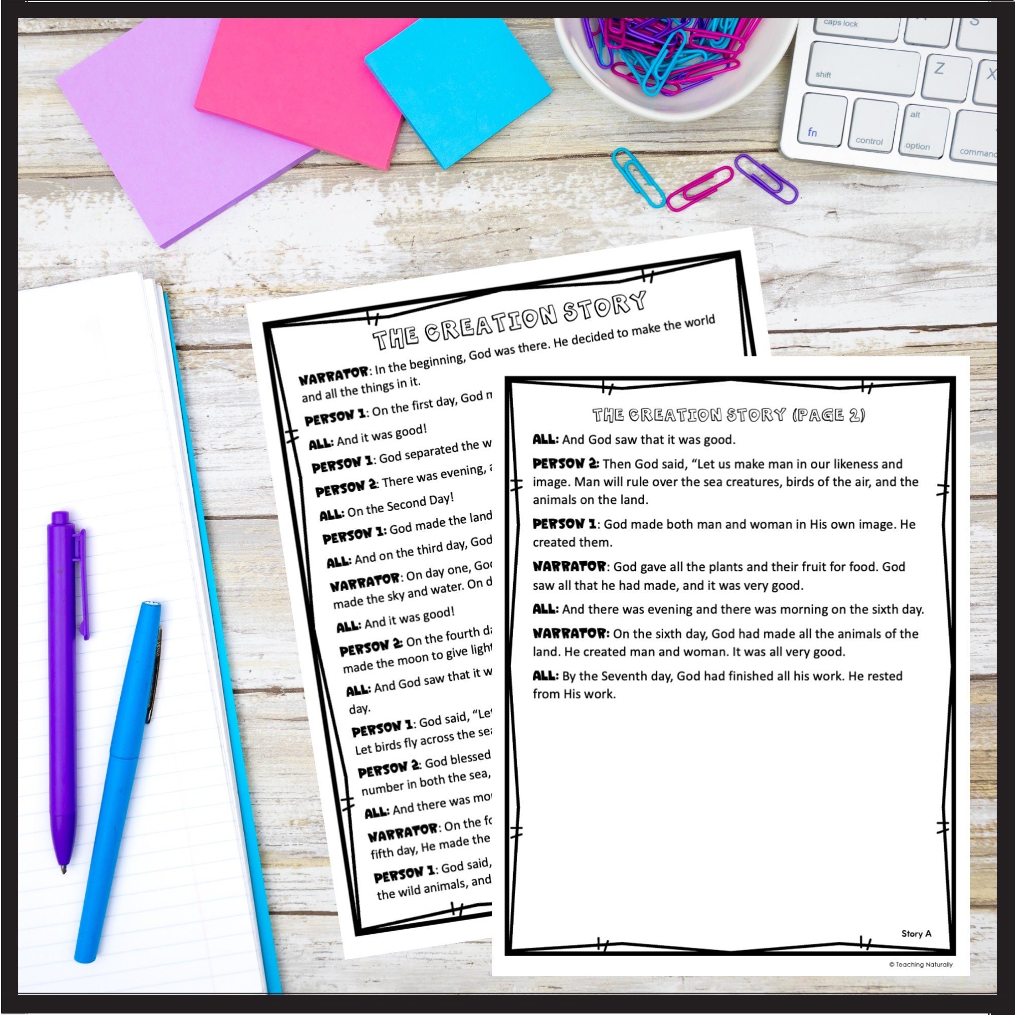Creation Bible Story Readers Theatre Script: Kids Sunday School ...