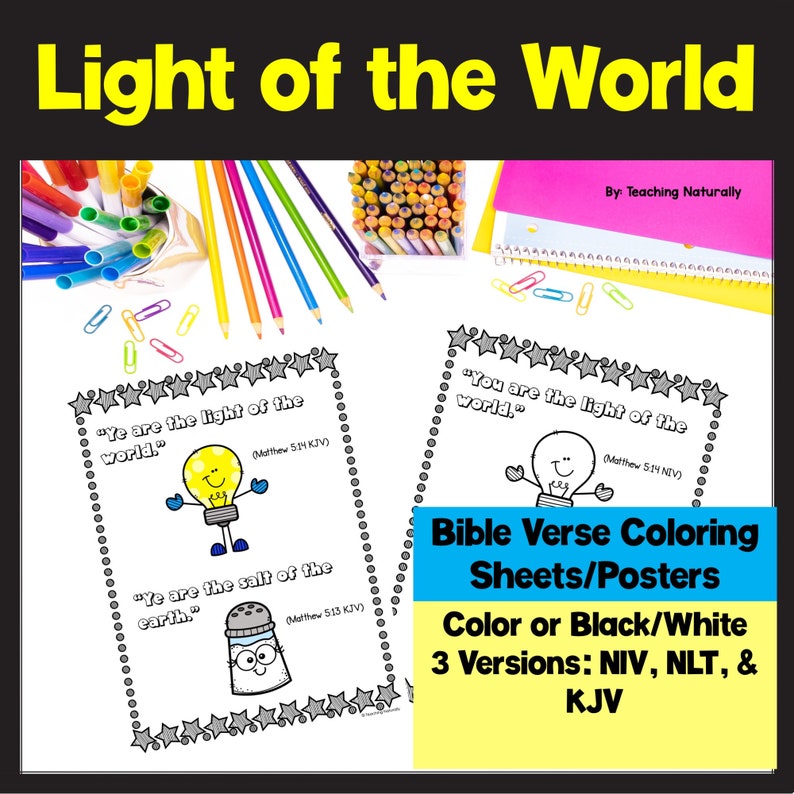 Light of the World Bible Lesson: Kids Craft & Sunday School (digital ...