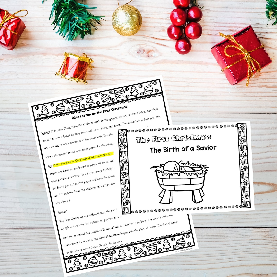 Christmas Bible Lesson and Mini-book Nativity Bible Story Sunday School ...