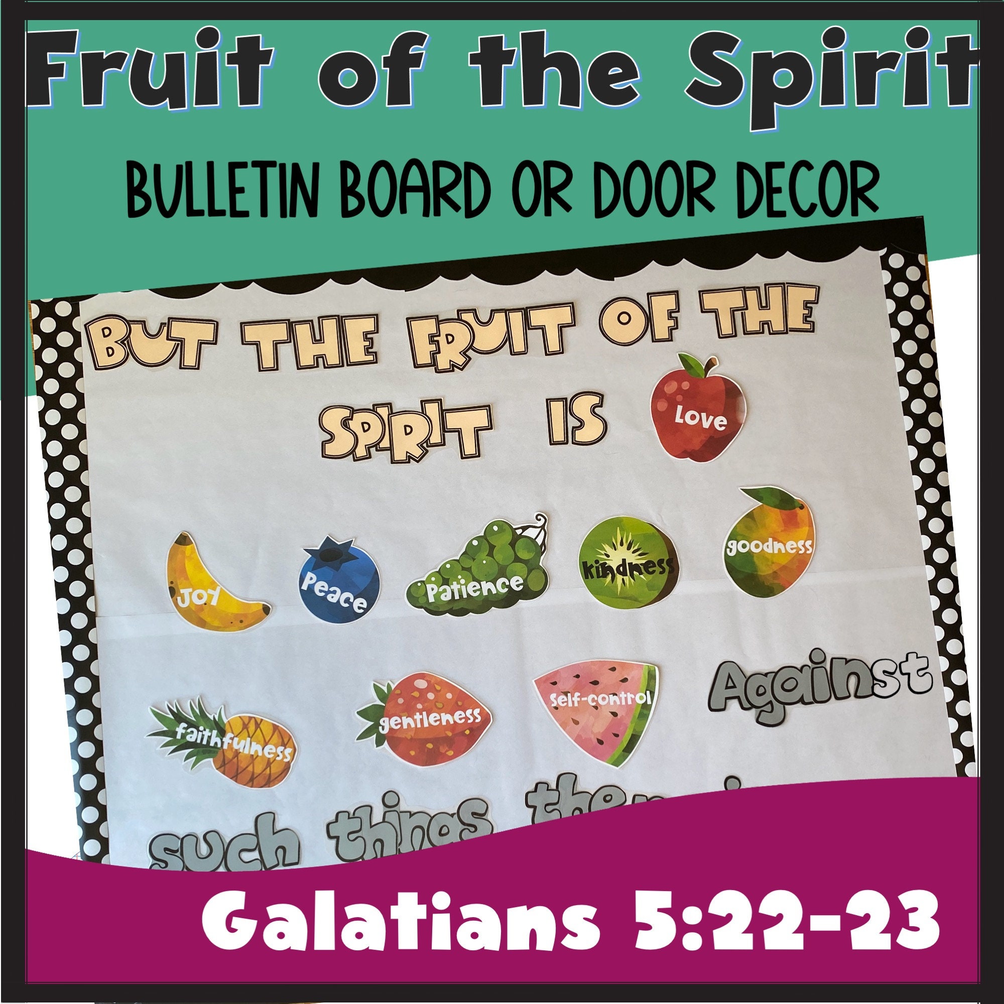 Fruit of the Spirit Bulletin Board Classroom Decor Printable Digital ...