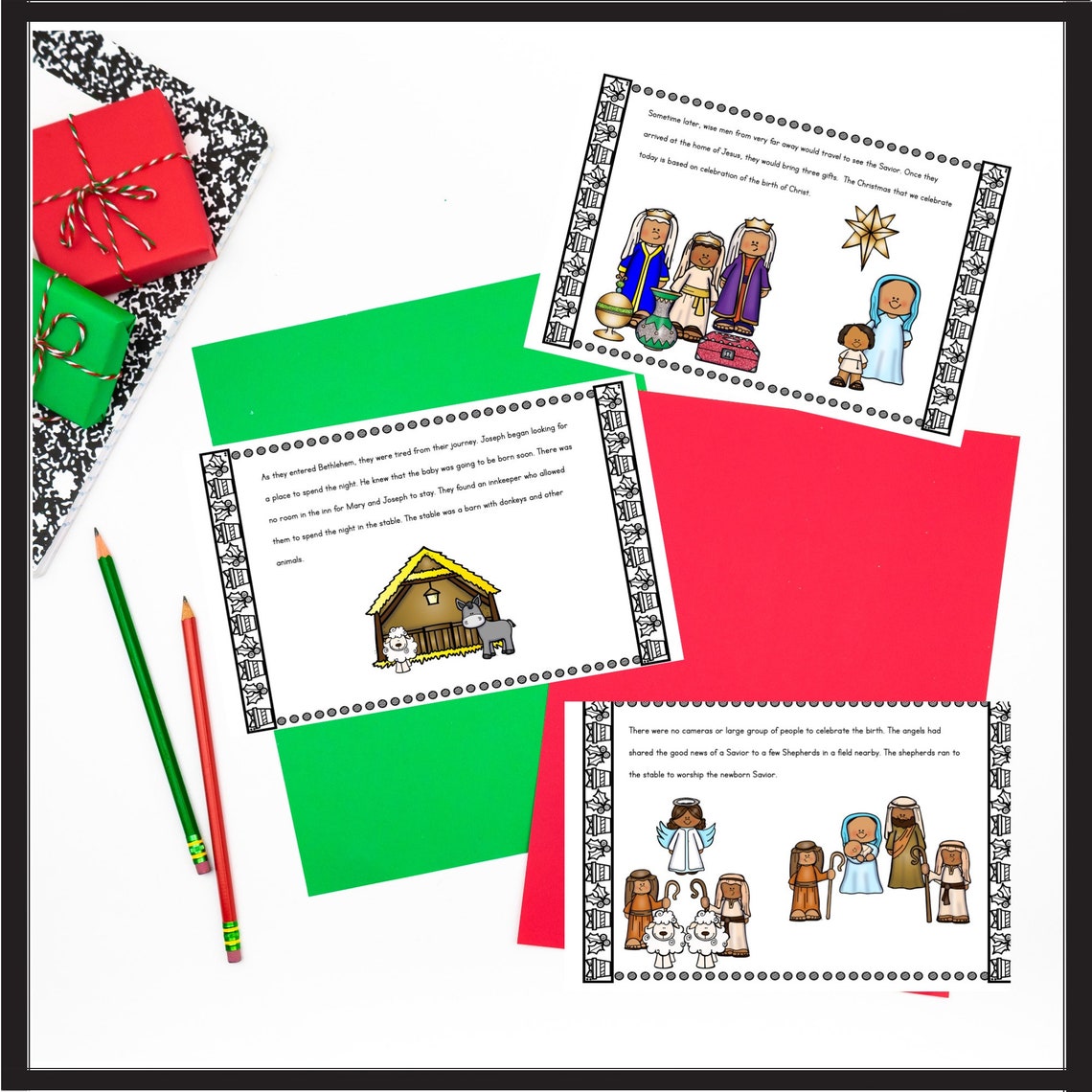 Christmas Bible Lesson and Mini-book Nativity Bible Story Sunday School ...