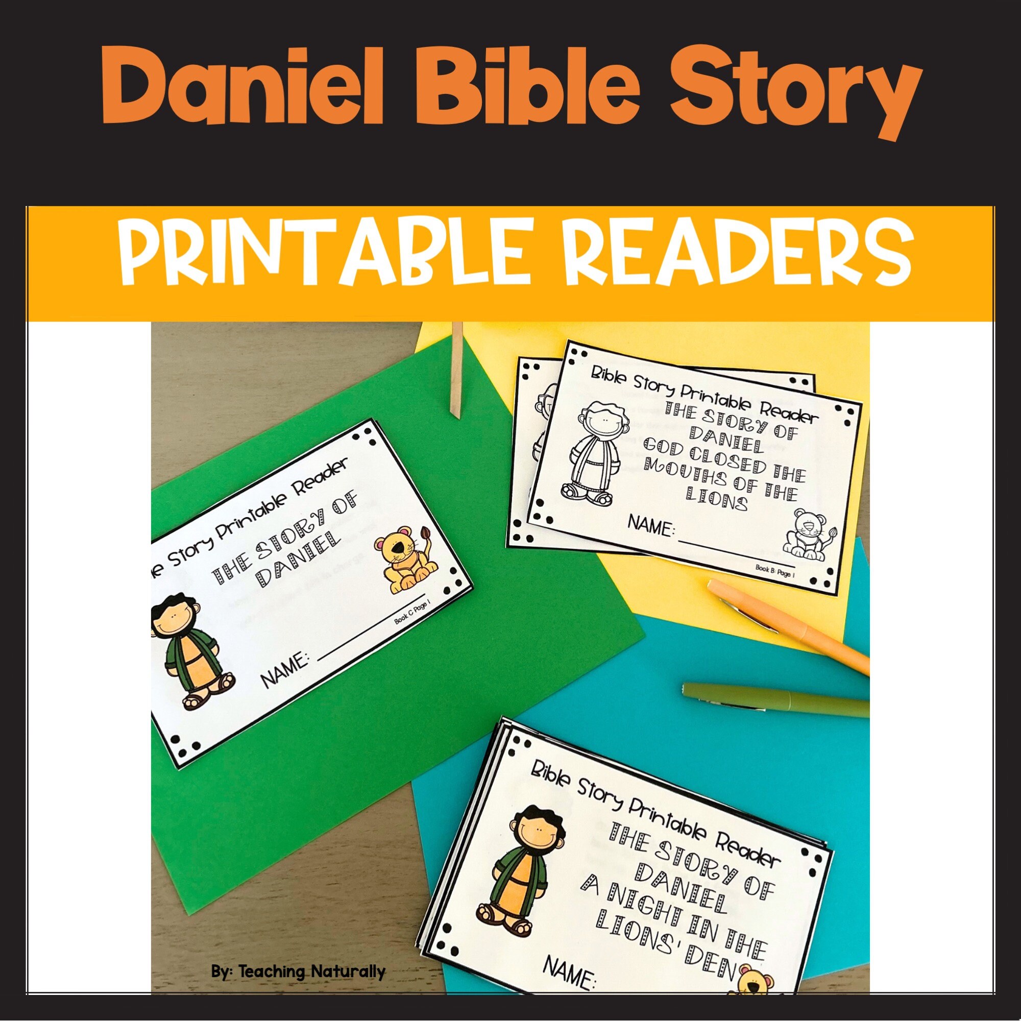 Daniel and the Lions Den Bible Story Printable Mini Reader for Bible ...