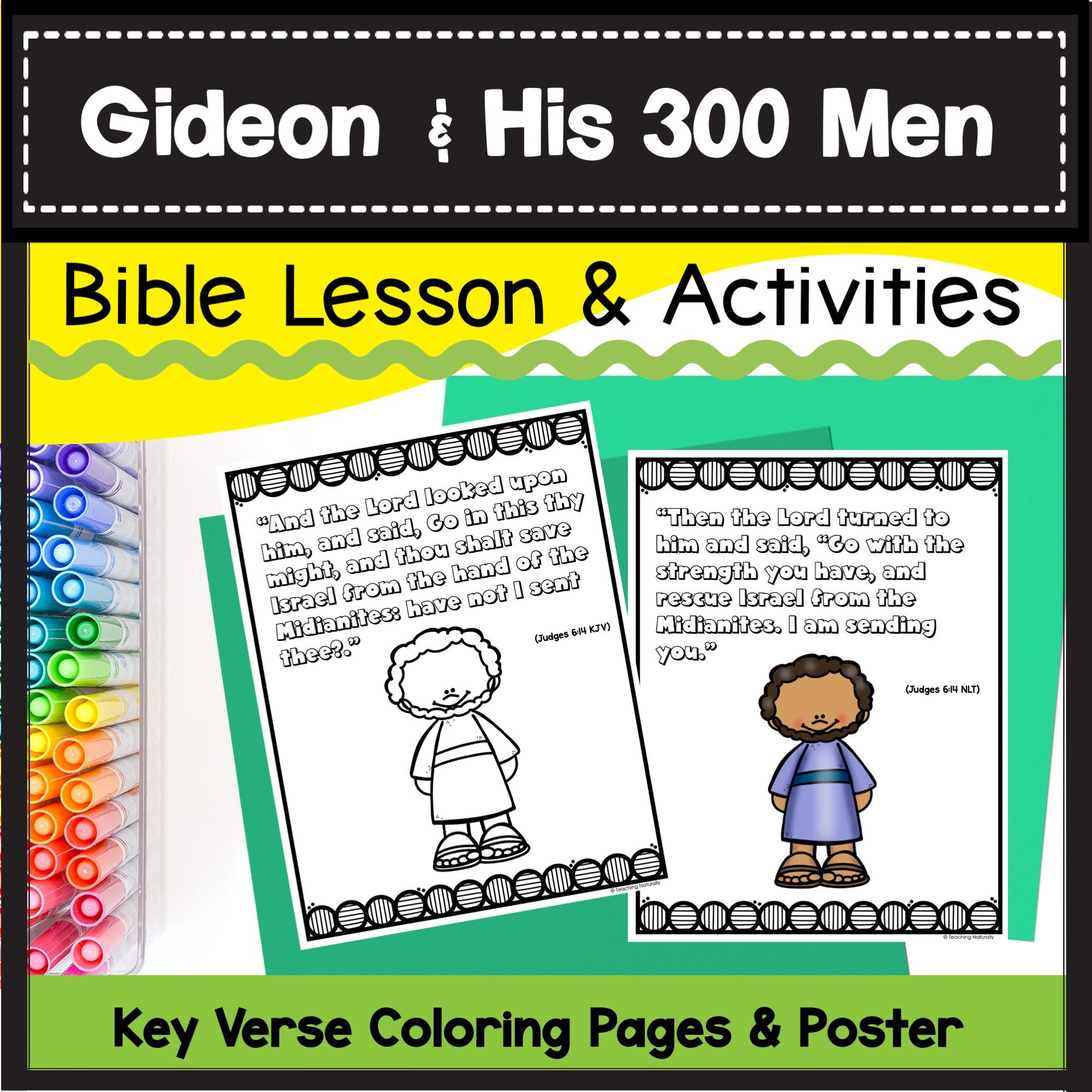 Gideon Bible Story Lesson and Activities Kids Printable Sunday School ...