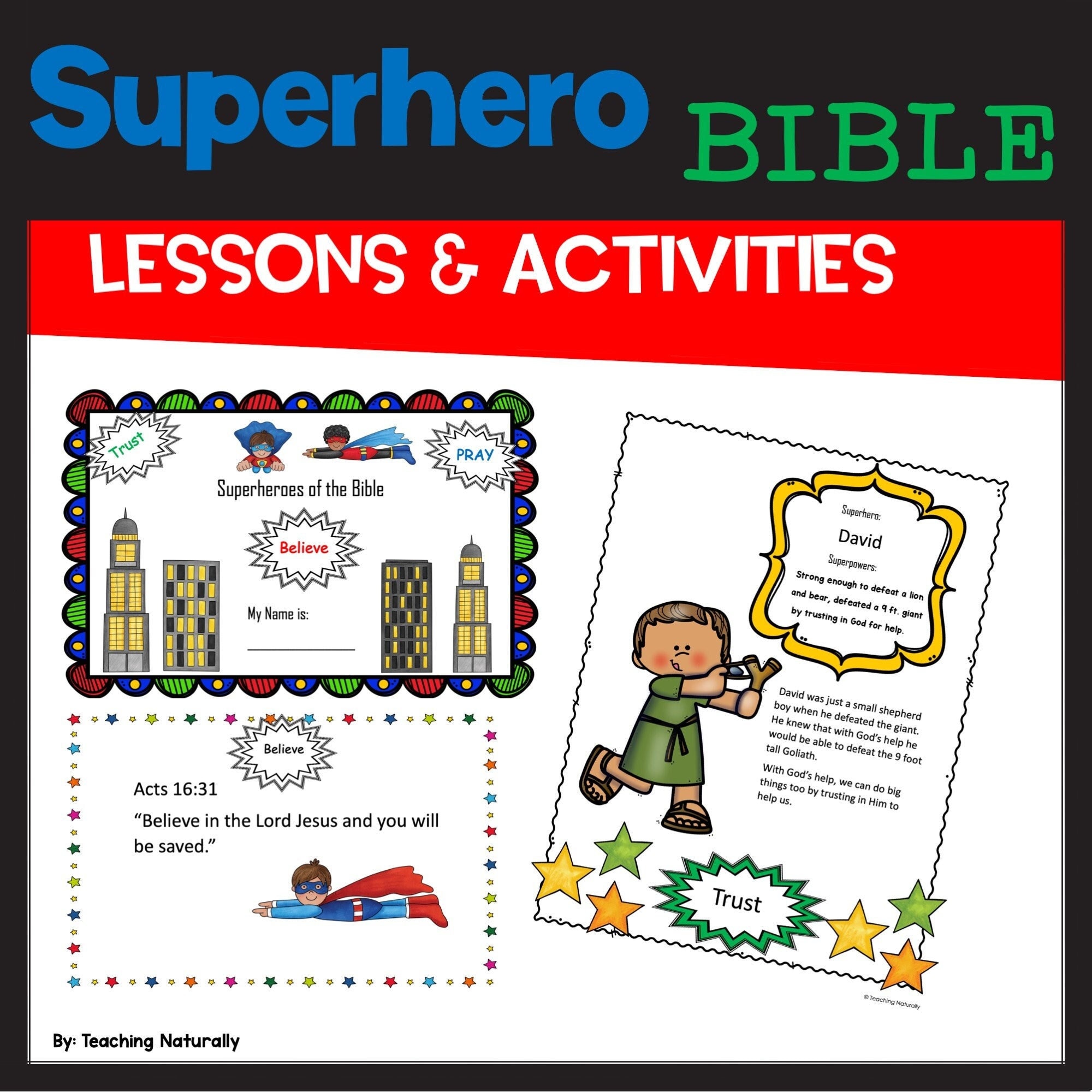 Superhero Bible Lessons: VBS & Sunday School (printable) - Etsy