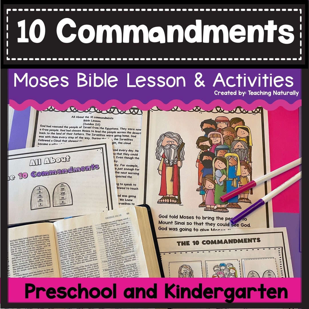 Moses and the 10 Commandments Bible Lesson and Activities for Kids the ...