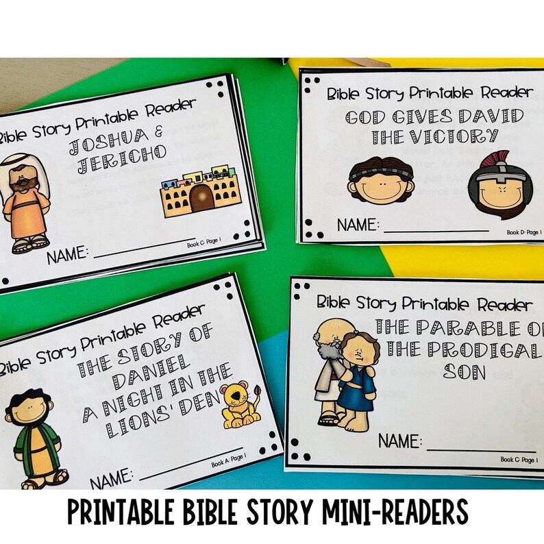 Kids Bible Story Mini-book Bundle: Printable Sunday School Lessons (PDF ...