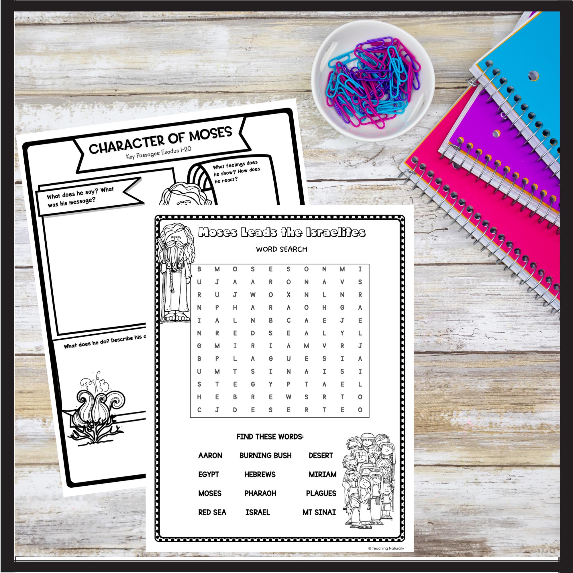 Moses Bible Lesson for Kids Includes Bible Stories of Moses Birth ...